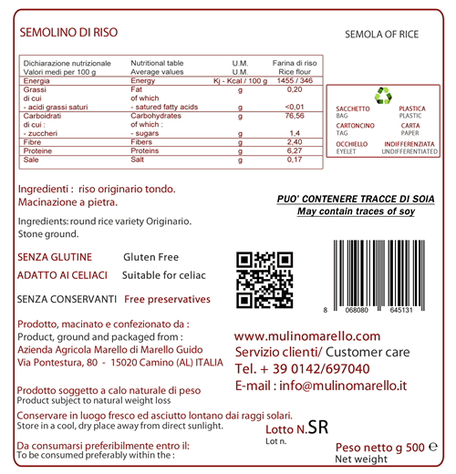 Semolino di riso – mulinomarello.com